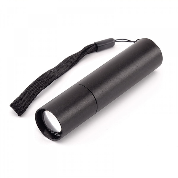 Mini lyssterk oppladbar lommelykt zoom superlys lang rekkevidde liten ...