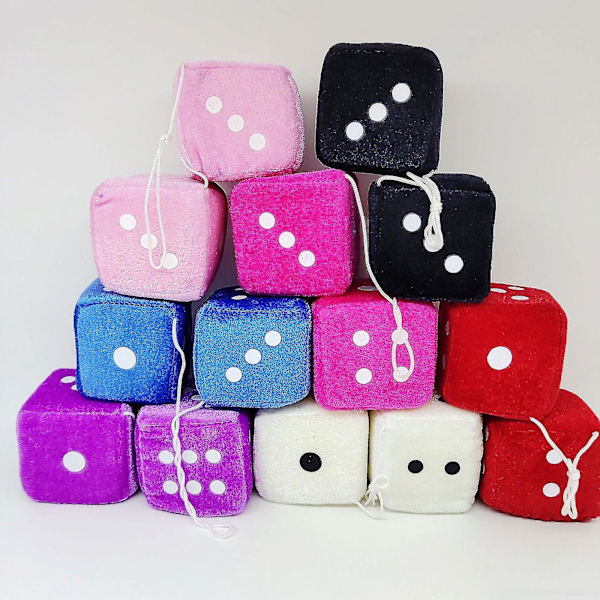 Monivärinen pehmoinen noppa-auton riipus, uusi vuosi noppa sametti ...