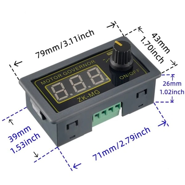 PWM Motorvarvtalsregulator Justerbar hastighetsregulator med roterande ...