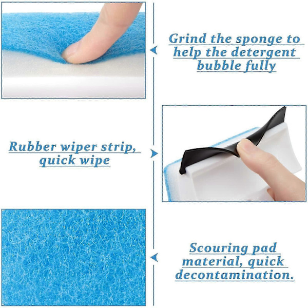 2-i-1 Rengöringsborste, Fönsterskrapa med Svamp, Rengöringsverktyg för ...