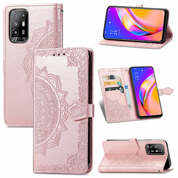 Oppo A94 5g/a95 5g Case Läder cover Relief Mandala Magnetic Flip ...