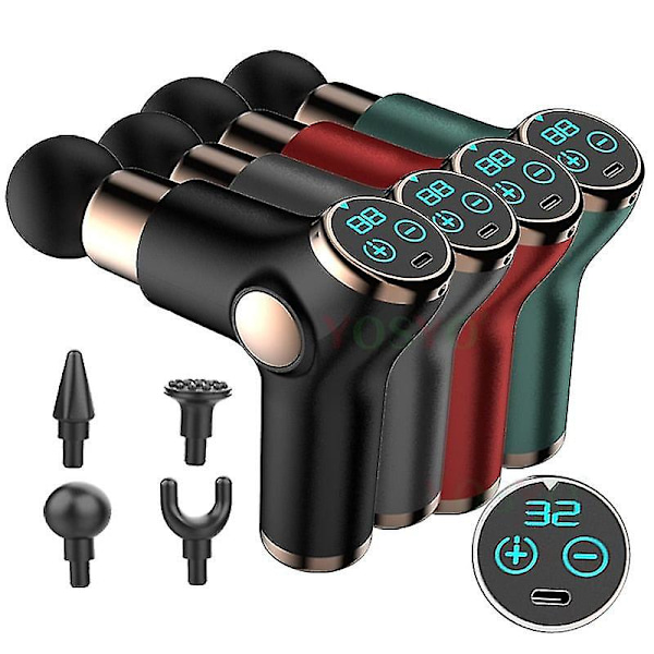 Massagepistol Deep Tissue Percussion Mini Lcd 32 Speeds Muscle Massager ...