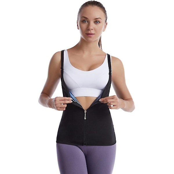 Dam Waist trainer Bastu Shaper Väst Thermo Shapewear Skjorta Korsett ...