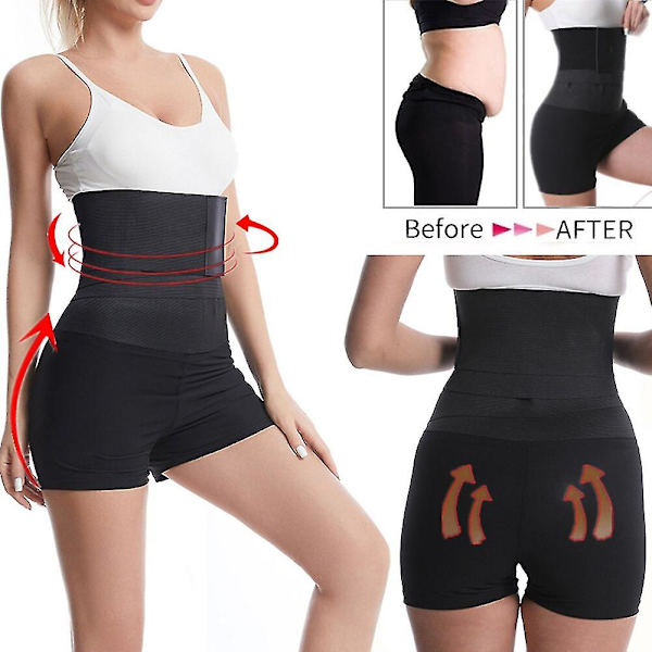 Dam Bastubyxor Body Shaper Waist trainer Bandage Wrap Bält Midjestöd ...