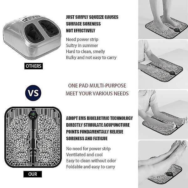 Ems Foot Massager Matta Ben Bantning Blodcirkulation Deep Impulse Stimulation Massage Pad | Fyndiq