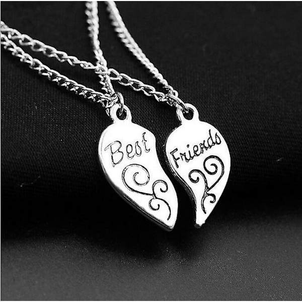 2 st Kristall Skulptur Mönster Halv Kärlek Hjärta Hänge Best Friends ...