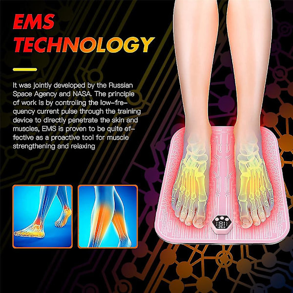 Ems Foot Massager Matta Ben Bantning Blodcirkulation Deep Impulse Stimulation Massage Pad | Fyndiq