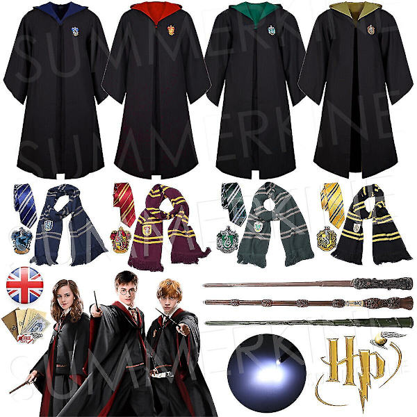 Harry Potter Magic Robe Cosplay Kostume Kappe Børnerollespil Slytherin ...