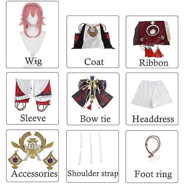 Genshin Impact Yae Miko Guuji Yae Cosplay Kostym Genshin Deguisement ...