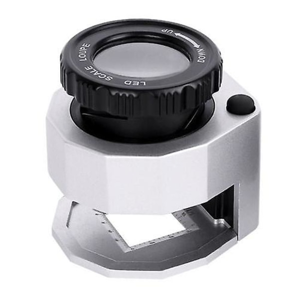 LED Skala Lupp 30X Justerbar förstoring Fällbar förstoringsglas Metall ...