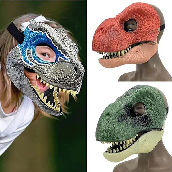 Raptor Dinosaur Mask Lätt att bära Jaws Cosplay Red Blue | Blue | Fyndiq