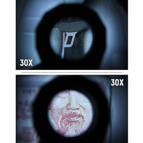 LED Skala Lupp 30X Justerbar förstoring Fällbar förstoringsglas Metall ...