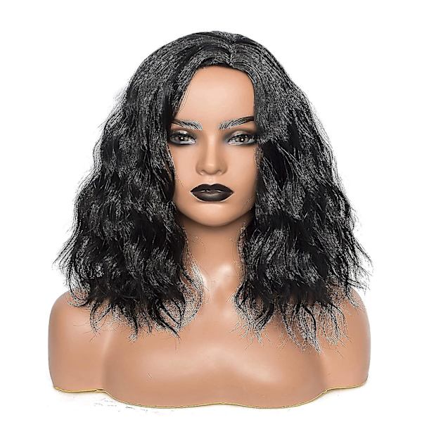 Kort Curly Bob Wavy Cruellas Peruker För Kvinnor Cosplay Kostym ...