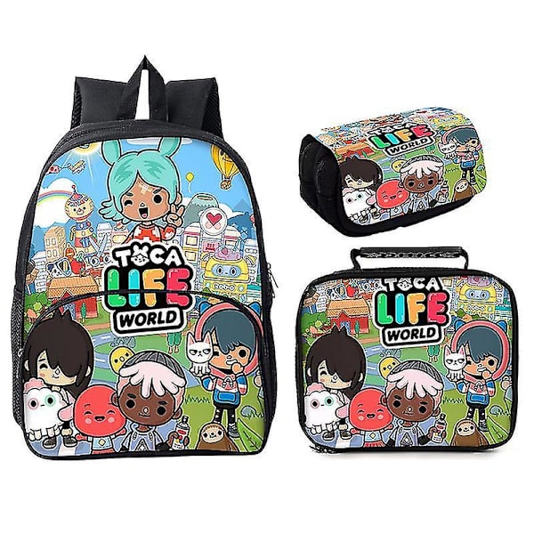 Toca Life World Toca Life World 3-delad skolväska med rund ficka ...