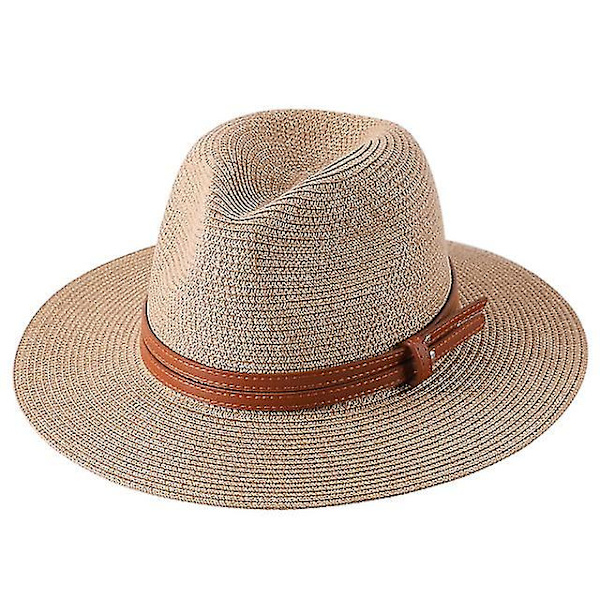 56-58cm Fällbar Panama UV-skydd Halmhatt Sommar Dam/Herr Bred Brätte ...
