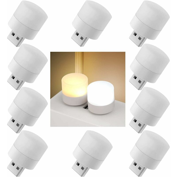 LED natlys, mini USB-lampe, plug-in, energieffektiv, ideel til ...