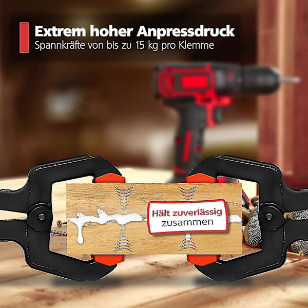 Set med 8 fjäderklämmor - klämmor med brett spännområde - hög ...