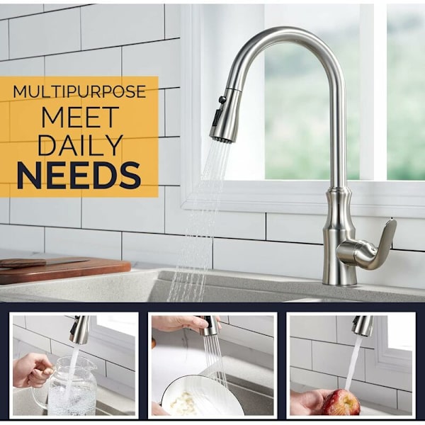 Keittiöhanan vaihto, yhden kulman keittiön pesualtaan hanan osat, ulos ...