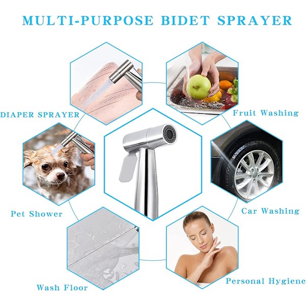 Handhållen Toalett Bidé Spraysats, Toalett Spray Bidé Fäste Med Slang ...