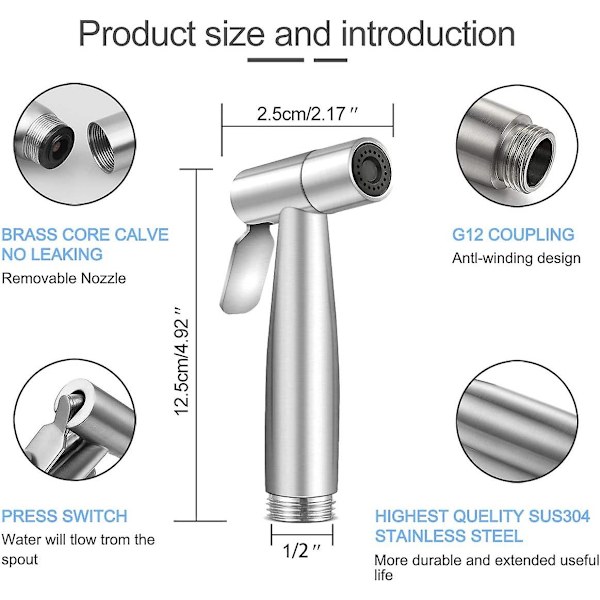 Handhållen Toalett Bidé Spraysats, Toalett Spray Bidé Fäste Med Slang ...
