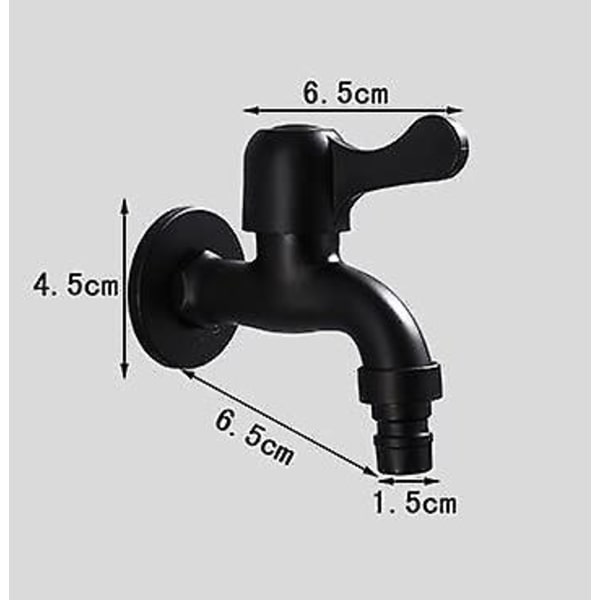 Väggmonterad kran för tvättmaskin, utomhuskran badrumskranar svart väggmonterad utomhuskran 304 ...