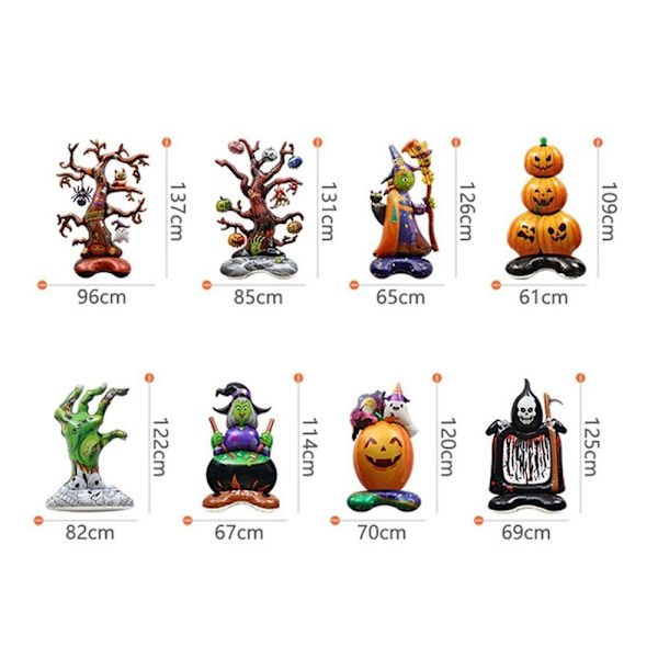 Stora uppblåsbara Halloween Ghost Tree Pumpkin Witch Ballonger ...
