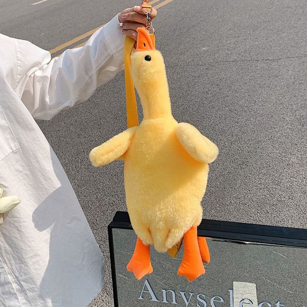 Uppstoppad Anka Cartoon Doll Axelväska Plysch Toy Duck Handväskor ...