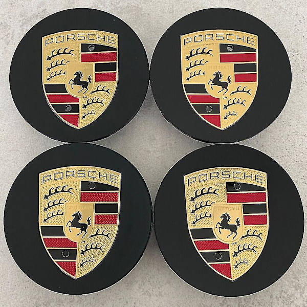 Hub Caps Concave Black Matt Porsche 911 Boxster Cayenne 9P1601147AJE1 ...