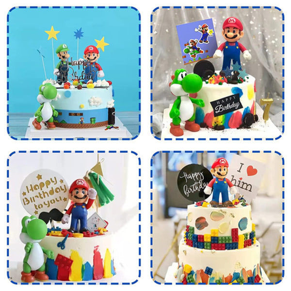 Super Mario Bros Luigi Wario Donkey Kong PVC Actionfigurer Svampeunger ...