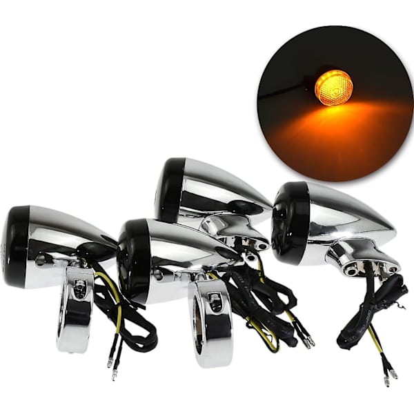 Fram Bak LED Bullet Blinkersljus 39mm Gaffelklämma Blinker Passar för ...