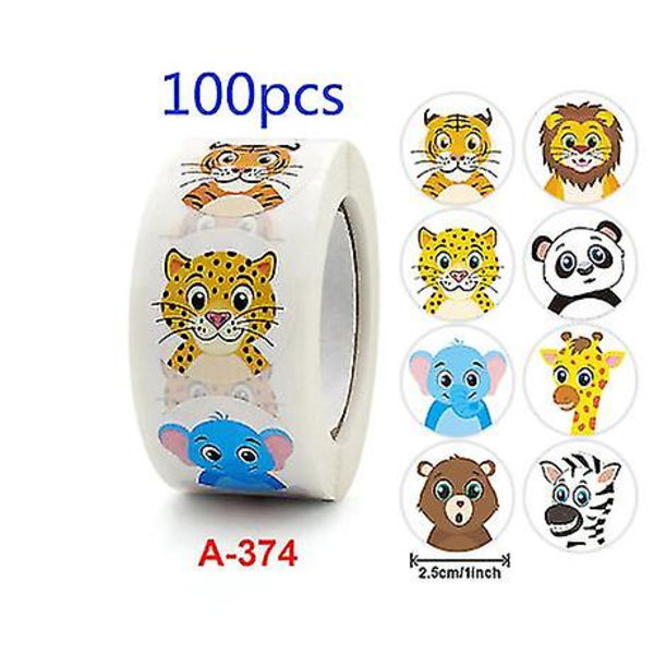 100-pack tecknade djur klistermärken för barn Tack klistermärken Söta ...