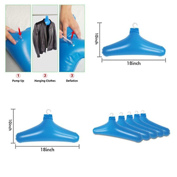 Uppblåsbar klädhängare 5 st Pvc uppblåsbar klädhängare Vikbar halkfri ...
