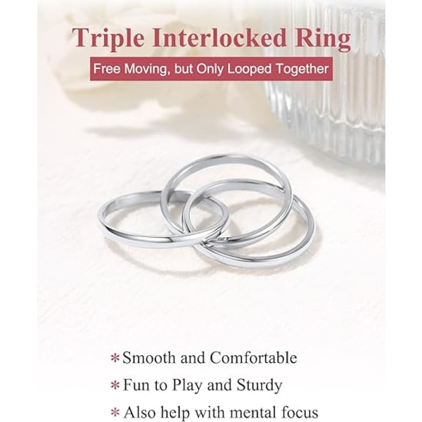 18K pläterad interlocked Rolling Fidget Ring för ångest för kvinnor och ...