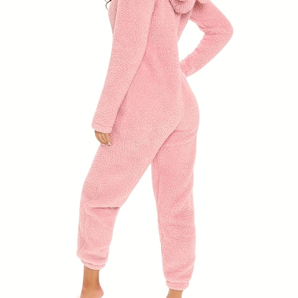 Fuzzy hette-pysjamas jumpsuit for musikkfestival, komfortabel og søt ...