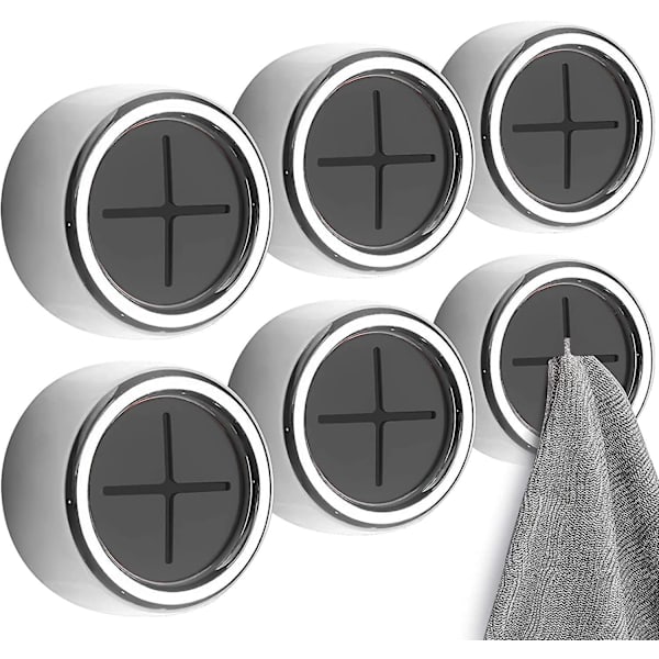 6 stk. åbne viskestykkeholder kroge selvklæbende runde væghængte kroge ...