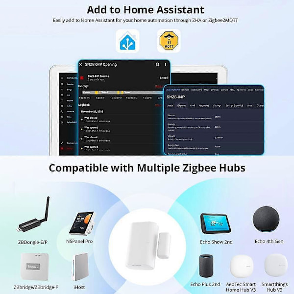 Sonoff Zigbee Fönster-/dörrsensor SNZB-04P Dörrkontakt Magnetsensor Fungerar Med Ewelink ...