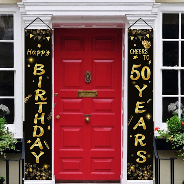 50-årsdagsfestdekorationer Grattis på födelsedagen Veranda-skylt Skål ...