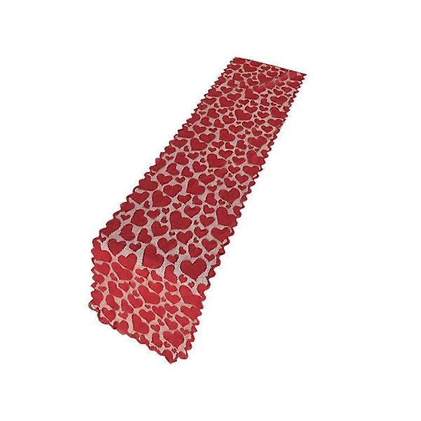 2-pak Valentinsdag kærlighedsdug jule rosenrød hjerteform 35x183 cm dug ...