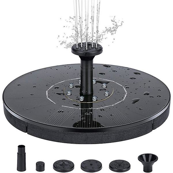 Solcelledrevet springvandspumpe med LED-lys, indbygget 2000MAh batteri ...