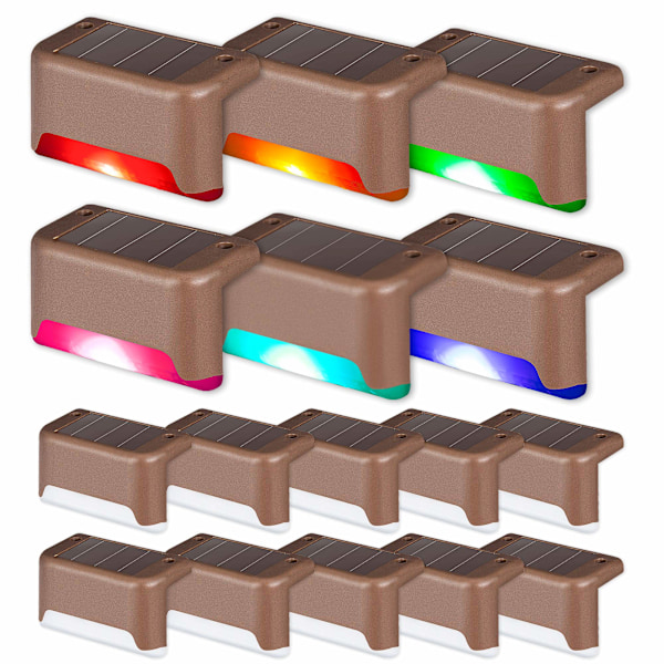 16-pack Vattentäta solcellslampor för trappor, staket, uteplats och ...