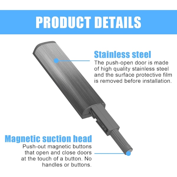 12 kappaletta Push to Open Magnet: Push to Open Magnetic Latches, Oven ...
