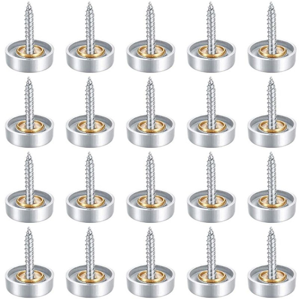 20-pack borstade spegelskruvar 16 mm dekorativa skruvar i rostfritt ...
