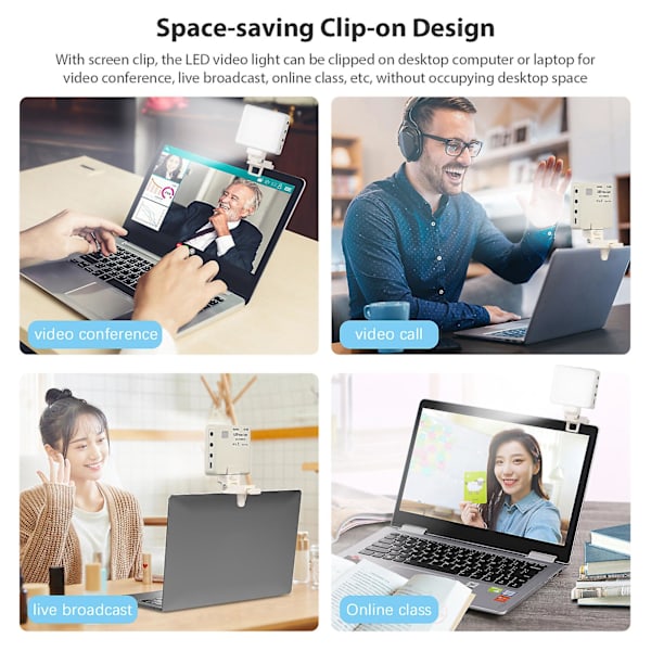 Nicefoto Sl-60b Pocket Led Videoljus Videokonferensbelysning 5 nivåer Justerbar ljusstyrka 5600k ...