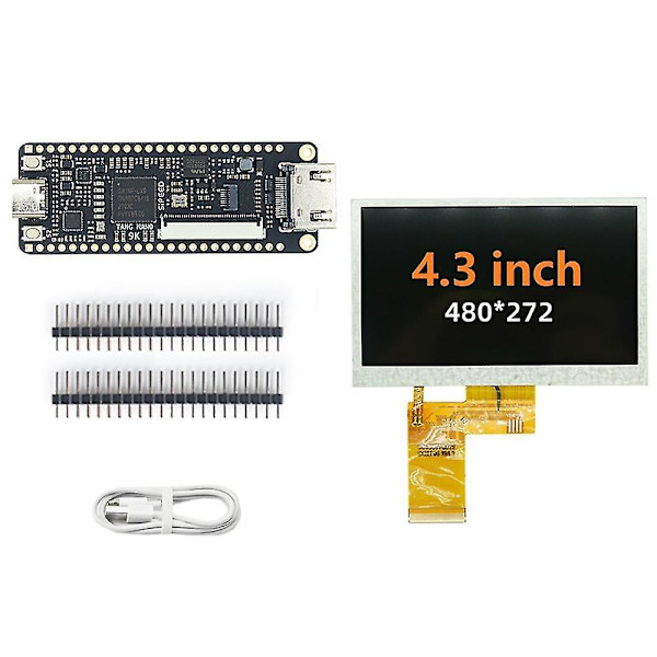 För Tang Nano 9k Fpga Development Board+4,3 tum LCD-skärm Kit Gowin Gw1nr-9 Risc-v Hd med typ C ...