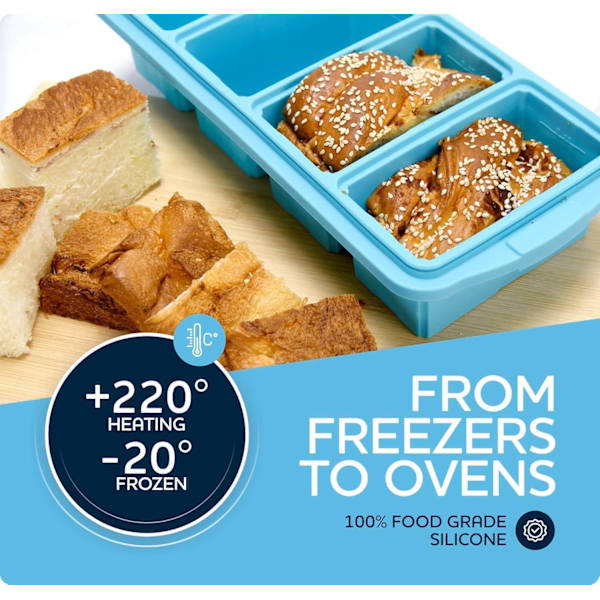 2-pack silikonform för frys med lock - Behållare för frysning av soppa ...