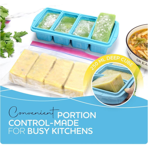 2-pack silikonform för frys med lock - Behållare för frysning av soppa ...