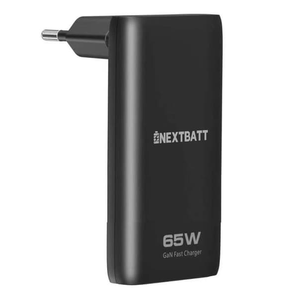 NEXTBATT GaN Ultra Slim Charger Foldable 65W USB-C/USB-A - Black | Fyndiq