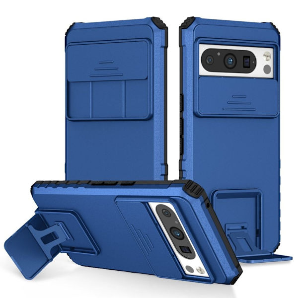 Google Pixel 8 Pro Case with a Camera Cover and Stand - Blue | Fyndiq