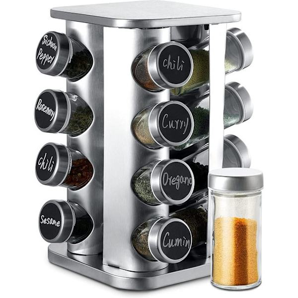 Spice Carousel Rotatable with 16 Spice Jars-Spice Storage | Fyndiq