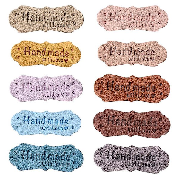 50 st Pu-läder Etiketter Taggar Kompatibla Med Handgjorda DIY Hattar ...